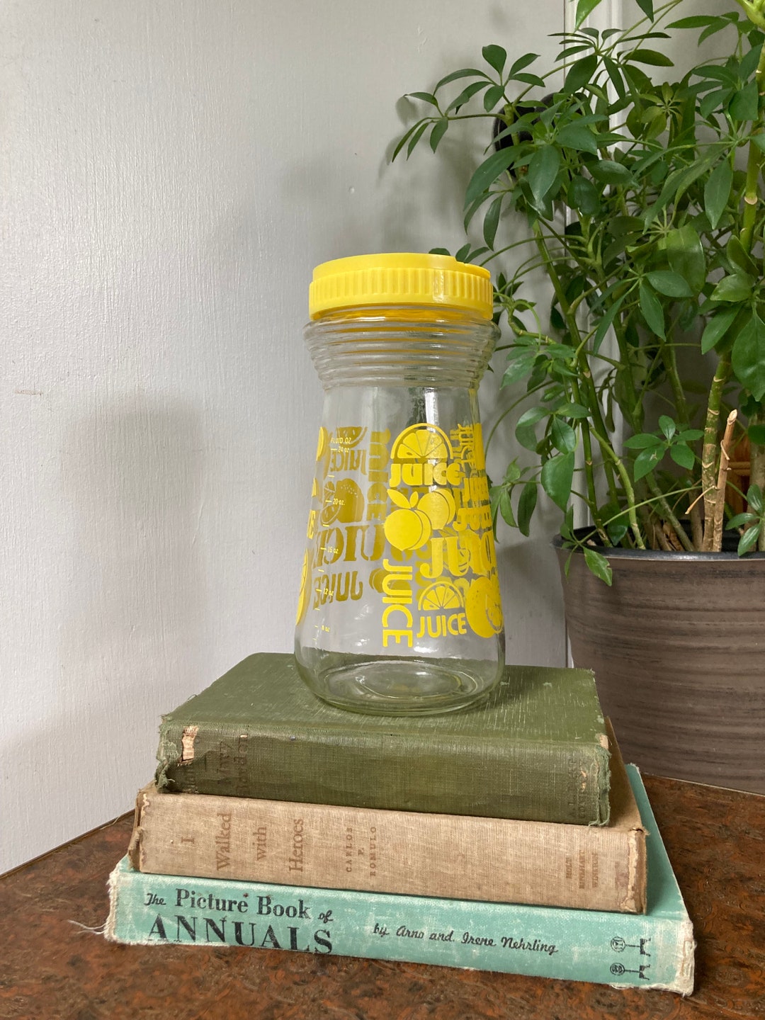Yellow Glass Juice Container - Etsy