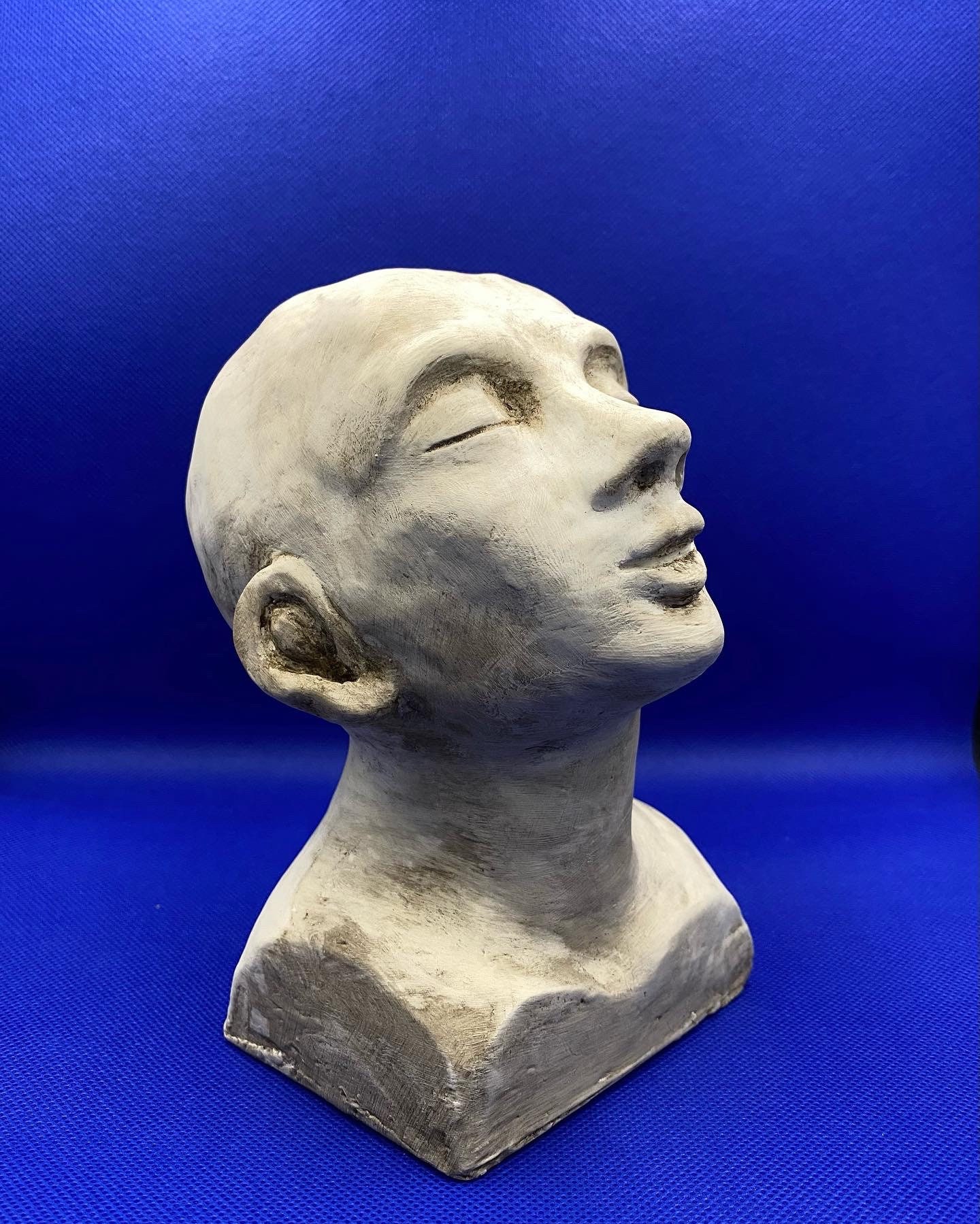 Serene Face Bust Sculpture, Terracotta Clay Ceramic Portrait - Etsy