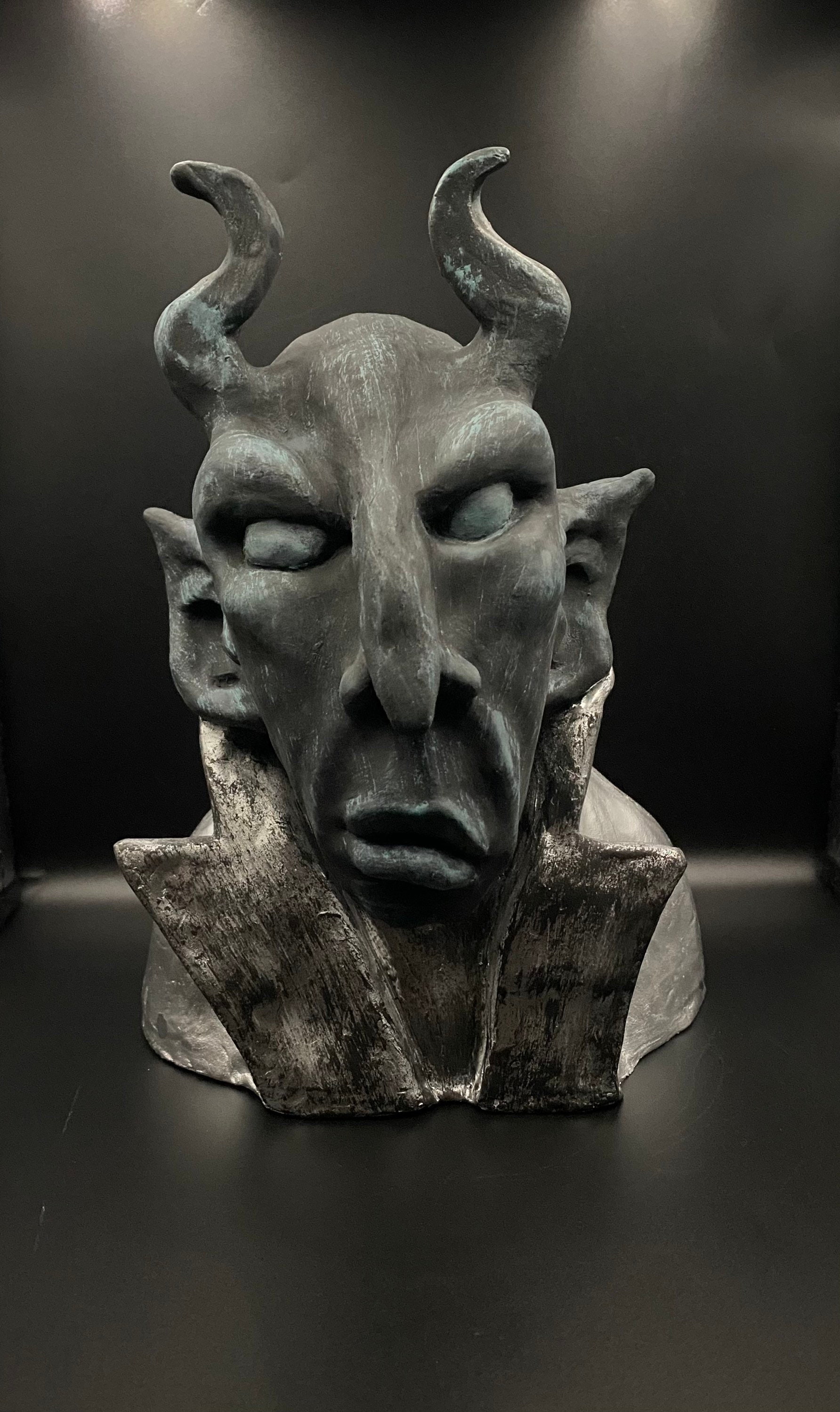 Dark Creature Bust Sculpture Terracotta Clay Ceramic Portrait - Etsy