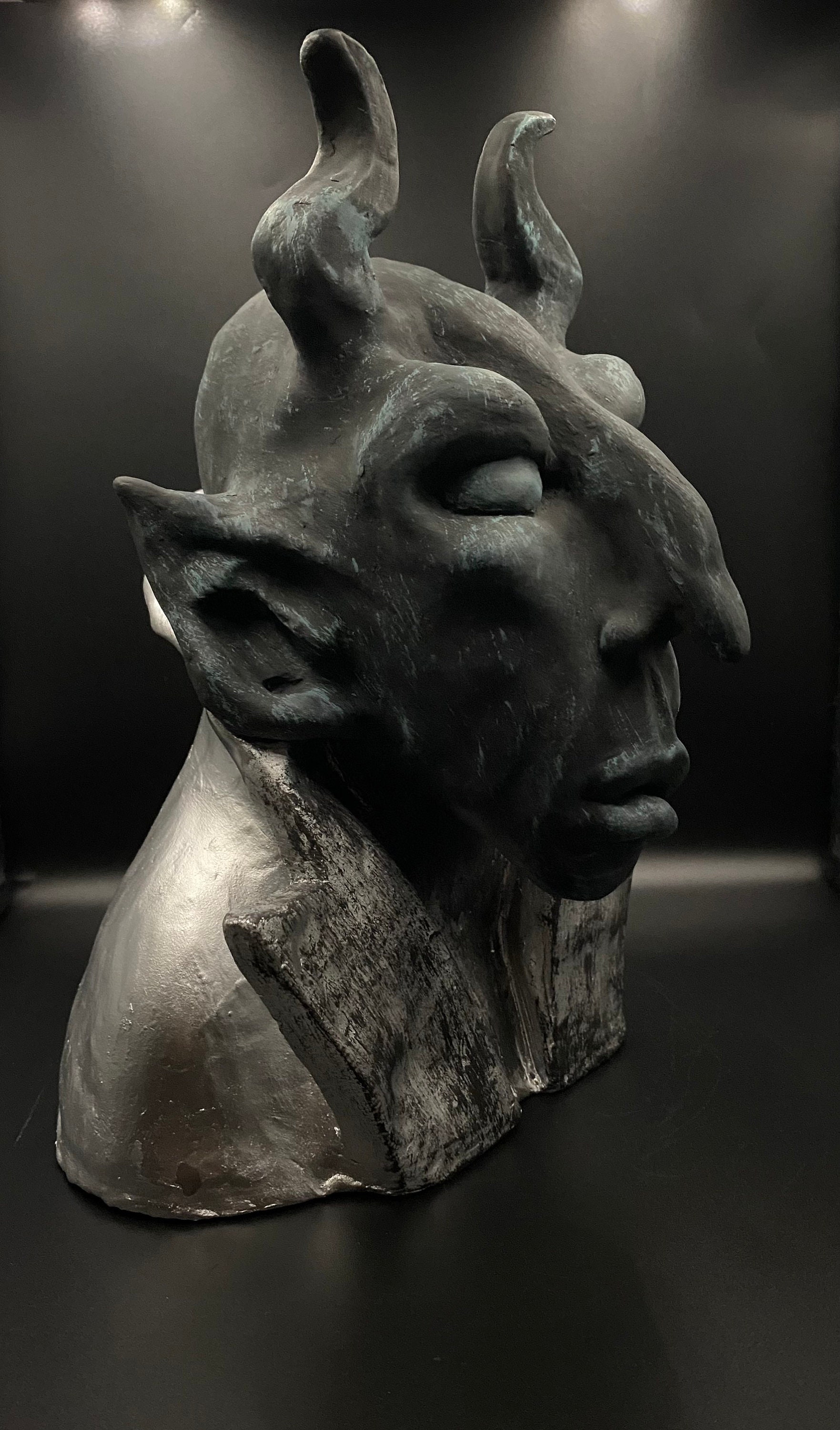 Dark Creature Bust Sculpture Terracotta Clay Ceramic Portrait - Etsy