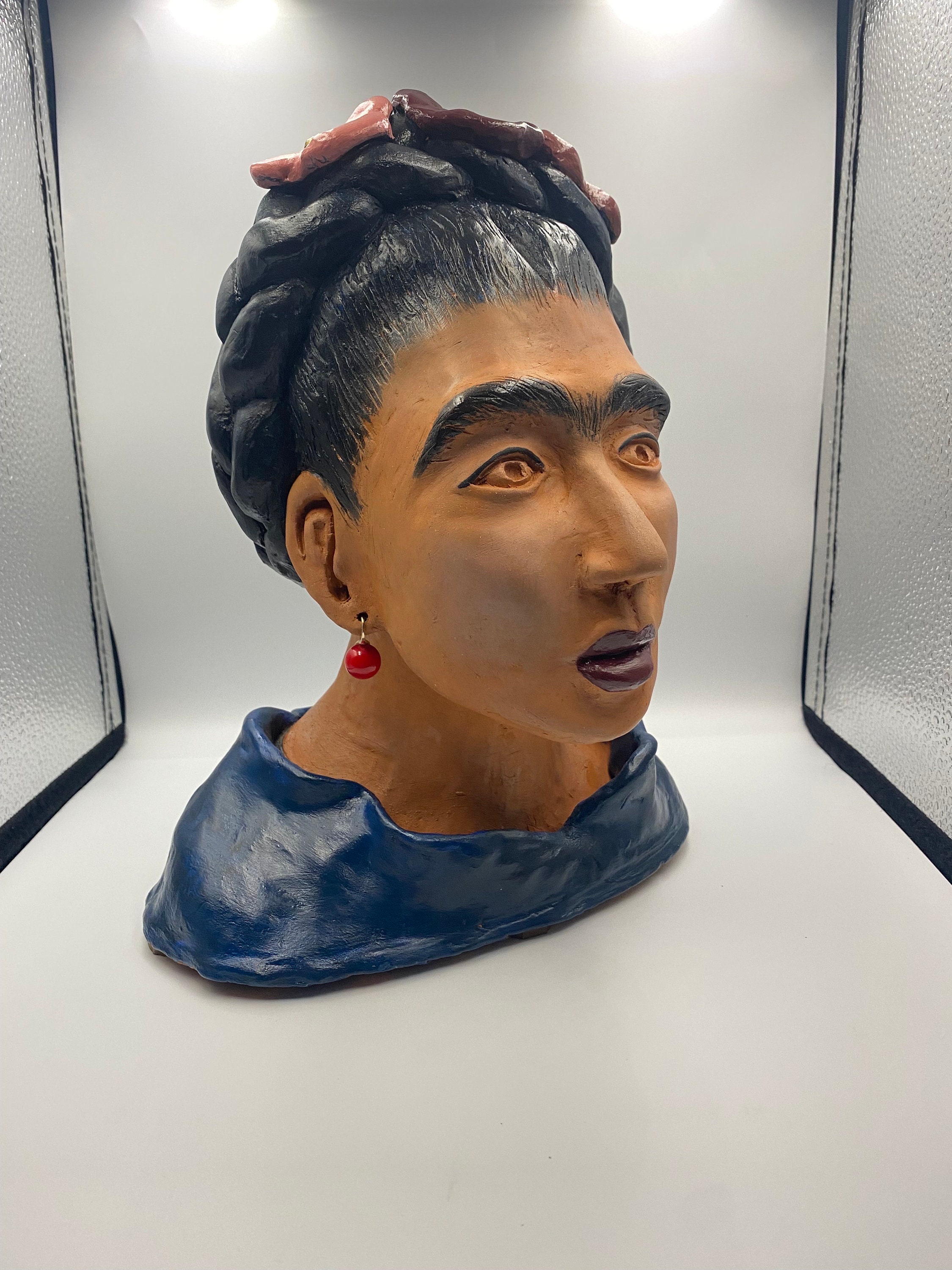 Frida Kahlo Bust Sculpture, Terracotta Clay Ceramic Portrait - Etsy