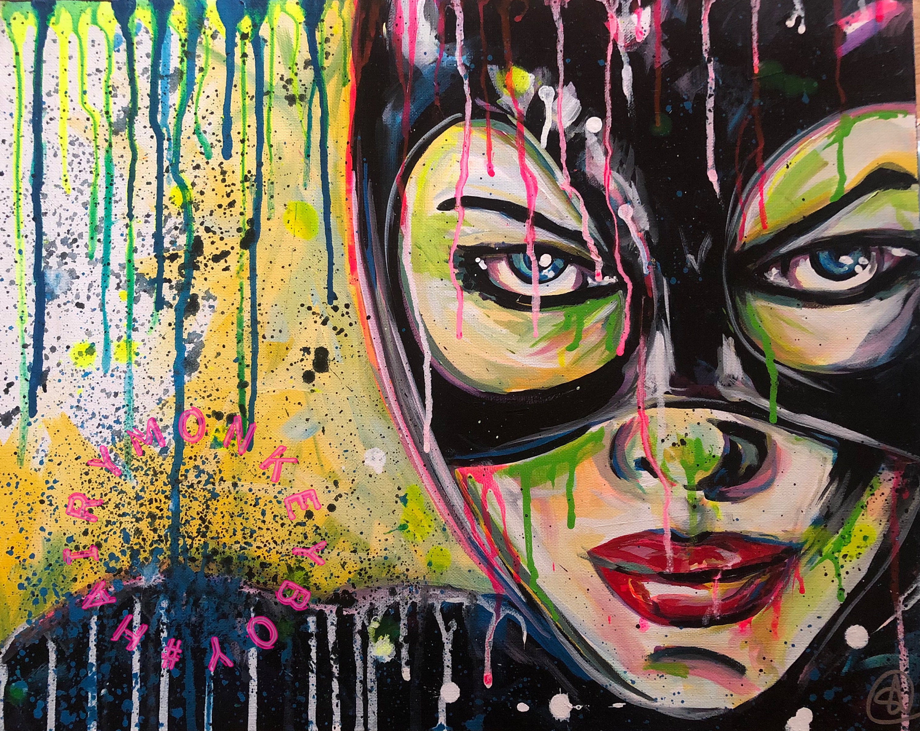 Catwoman original Painting - Etsy
