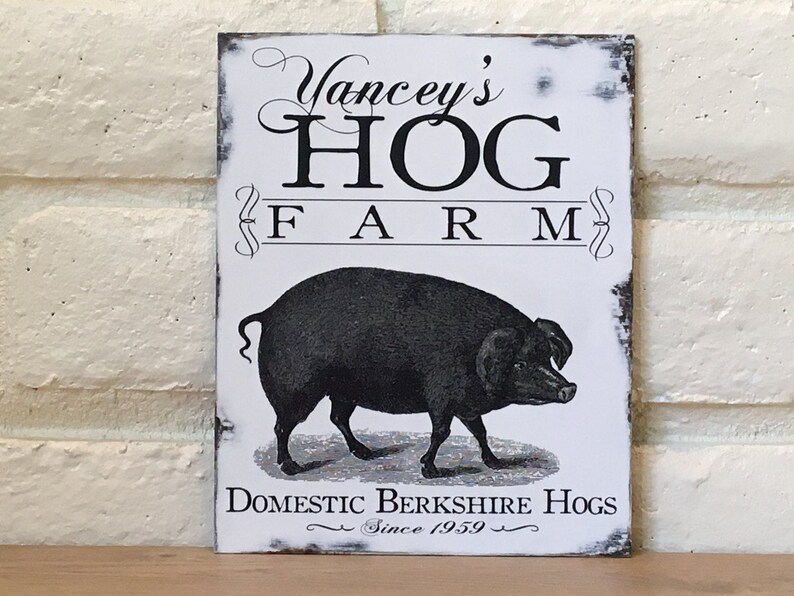 Hog Farm Sign Pig Decor Vintage Pig Sign Hog Farm Signs | Etsy
