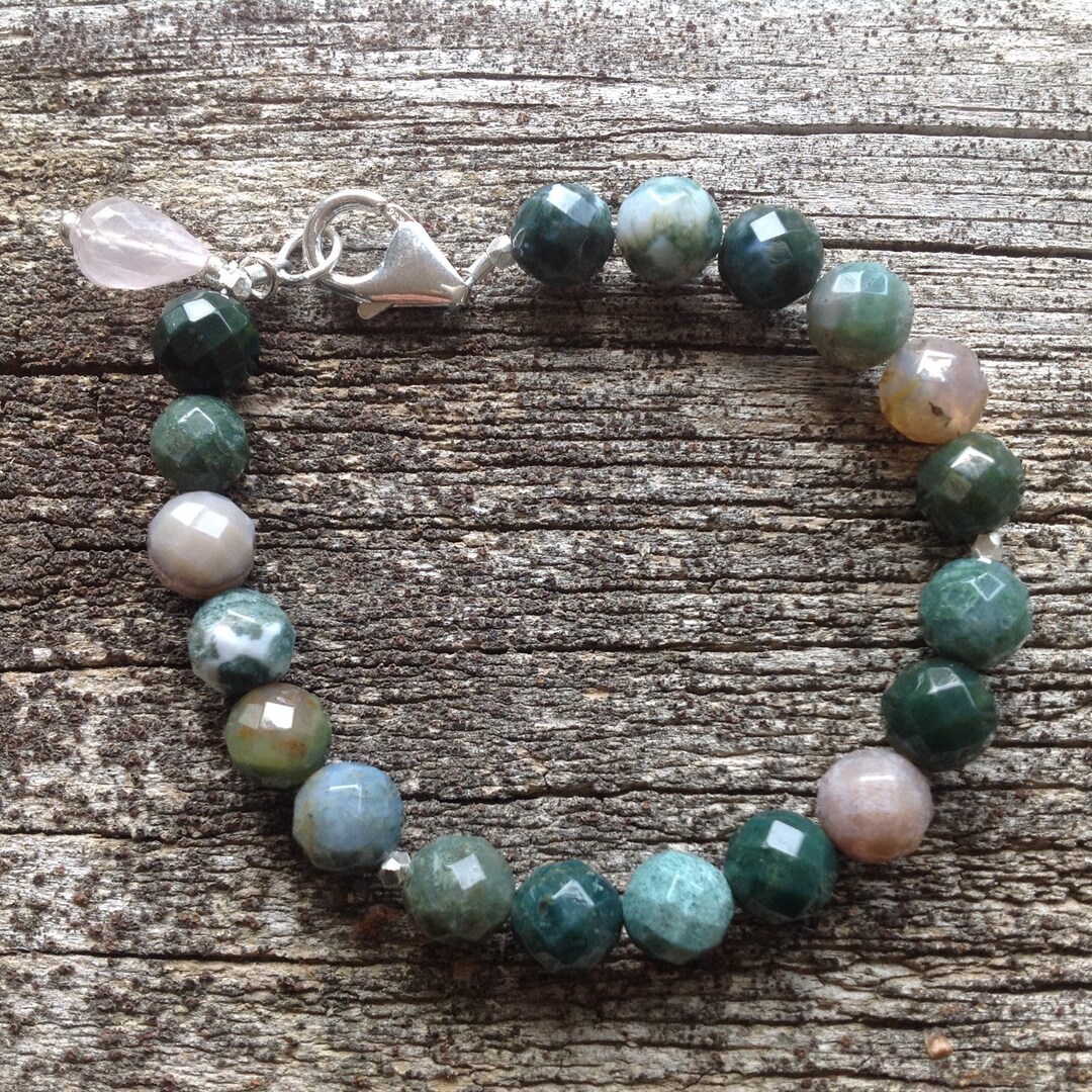 Pulsera de ágata india natural - Etsy España