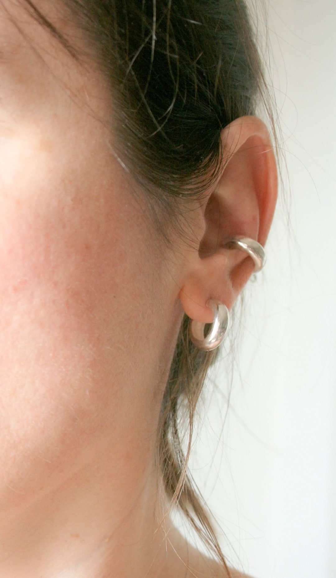 Bold and Chunky Silver Hoop Earrings, Small Sterling Silver 925 Hoops ...