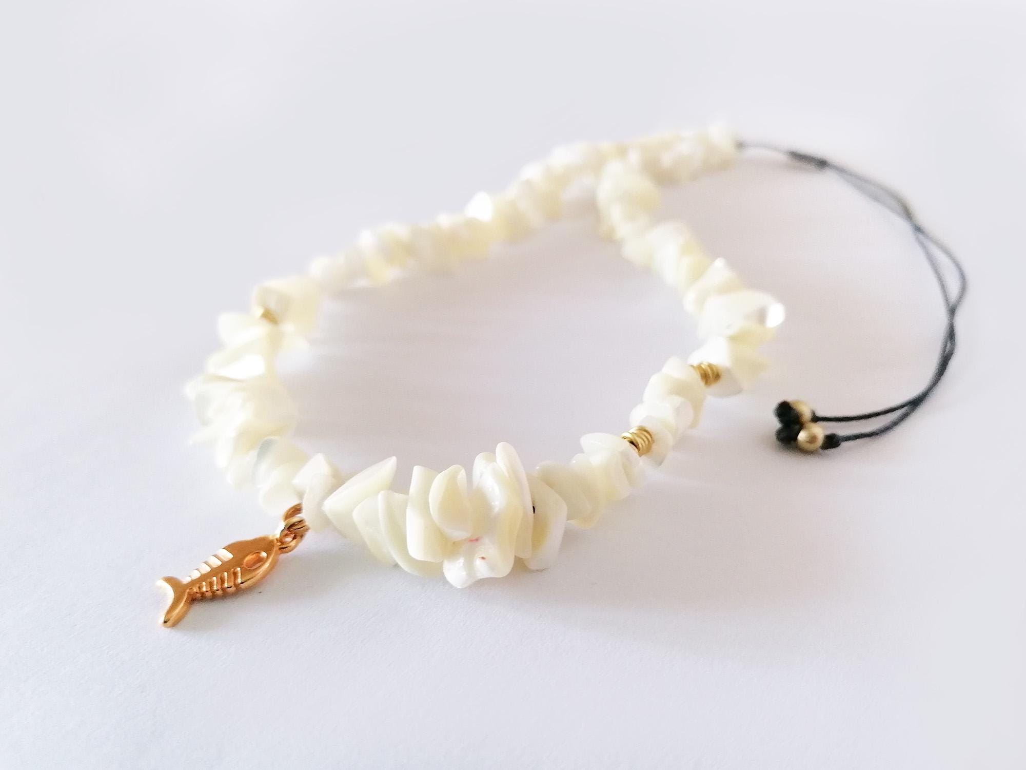 Natural Freshwater Shell Chip Necklace Summer Jewelry Modern Chocker