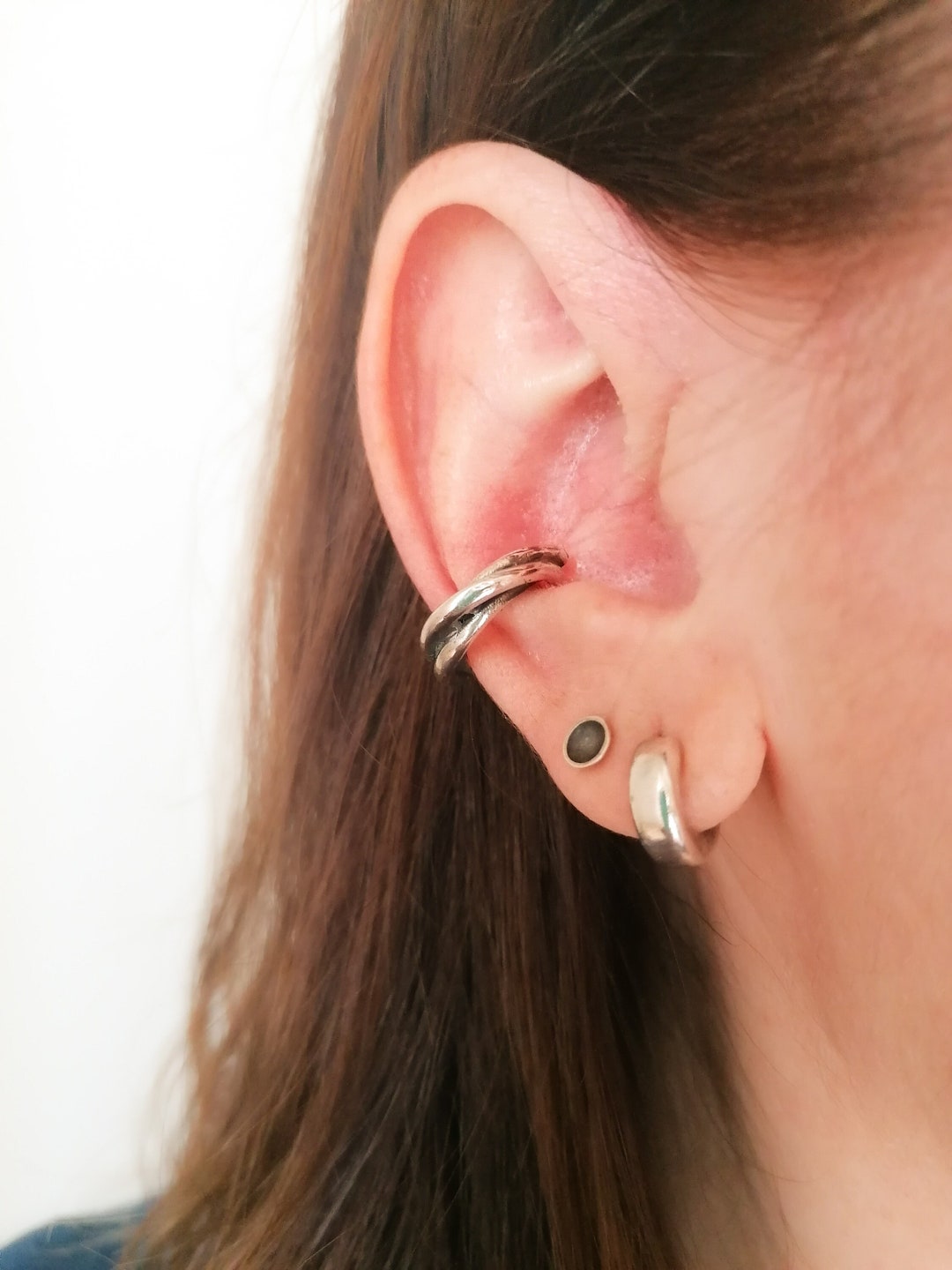 Silver 925 Triple Interlocked Conch Ear Cuff No Piercing Required - Etsy