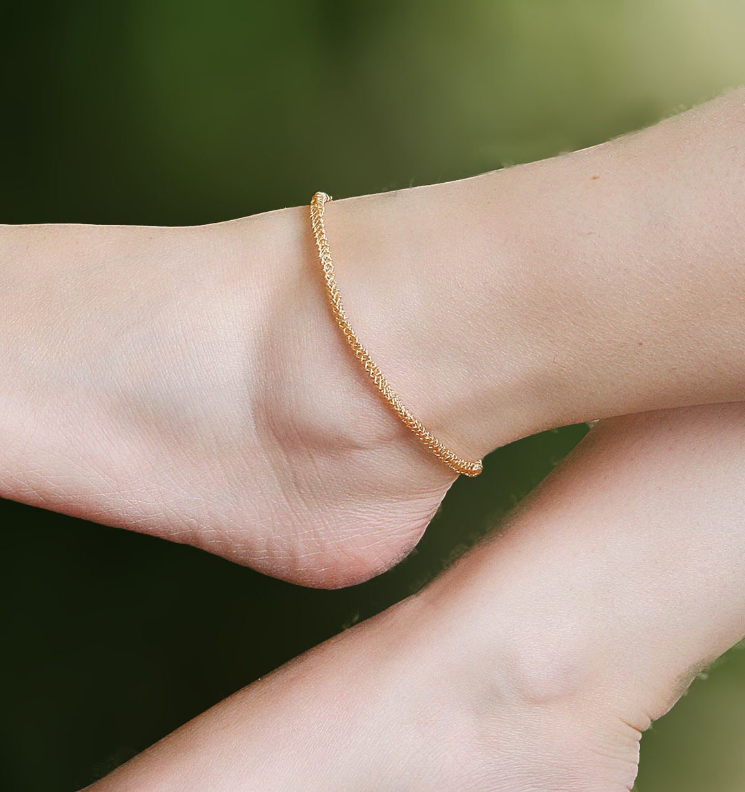 Gold Anklet Bracelet Summer Anklet Foot Bracelet Foot - Etsy