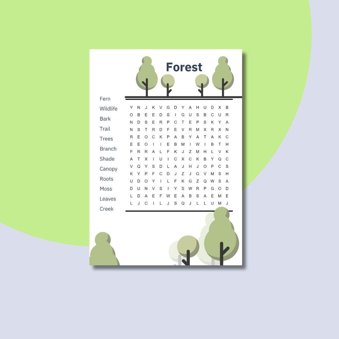 Nature Word Search Printable - Etsy