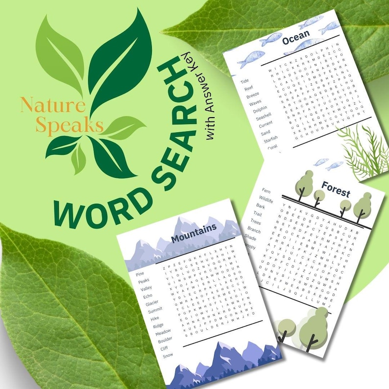 Nature Word Search Printable - Etsy
