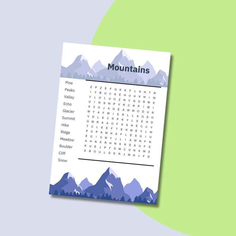 Nature Word Search Printable - Etsy