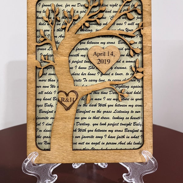 Custom Engraved Wood Song Lyrics - Etsy