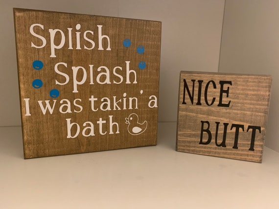 Splish Splash I was taking a bath~Tiered Tray Decor~Small Wood Sign ...