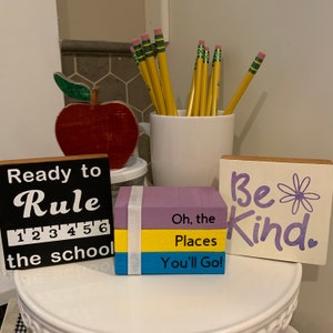 Teacher-tiered Tray Decorsmall Wood Signclassroomdecortiered Tray ...