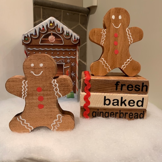 Gingerbread Men~Tiered Tray Decor~Small Wood Sign~Home~decor ...