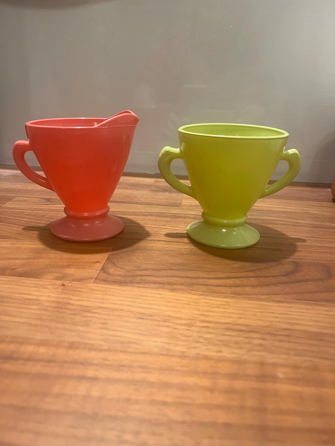 Hazel Atlas Ovide Creamer and Sugar Servers | Vintage | MCM | Milk ...