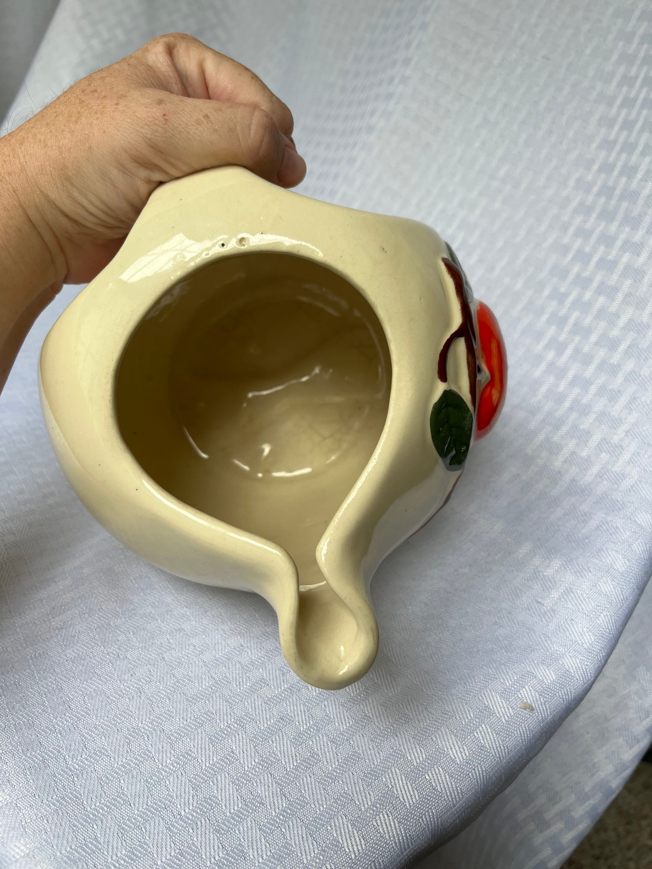 1940s Pippin Pottery Apple Pitcher | Uncommon Color Way With Brown Stem ...