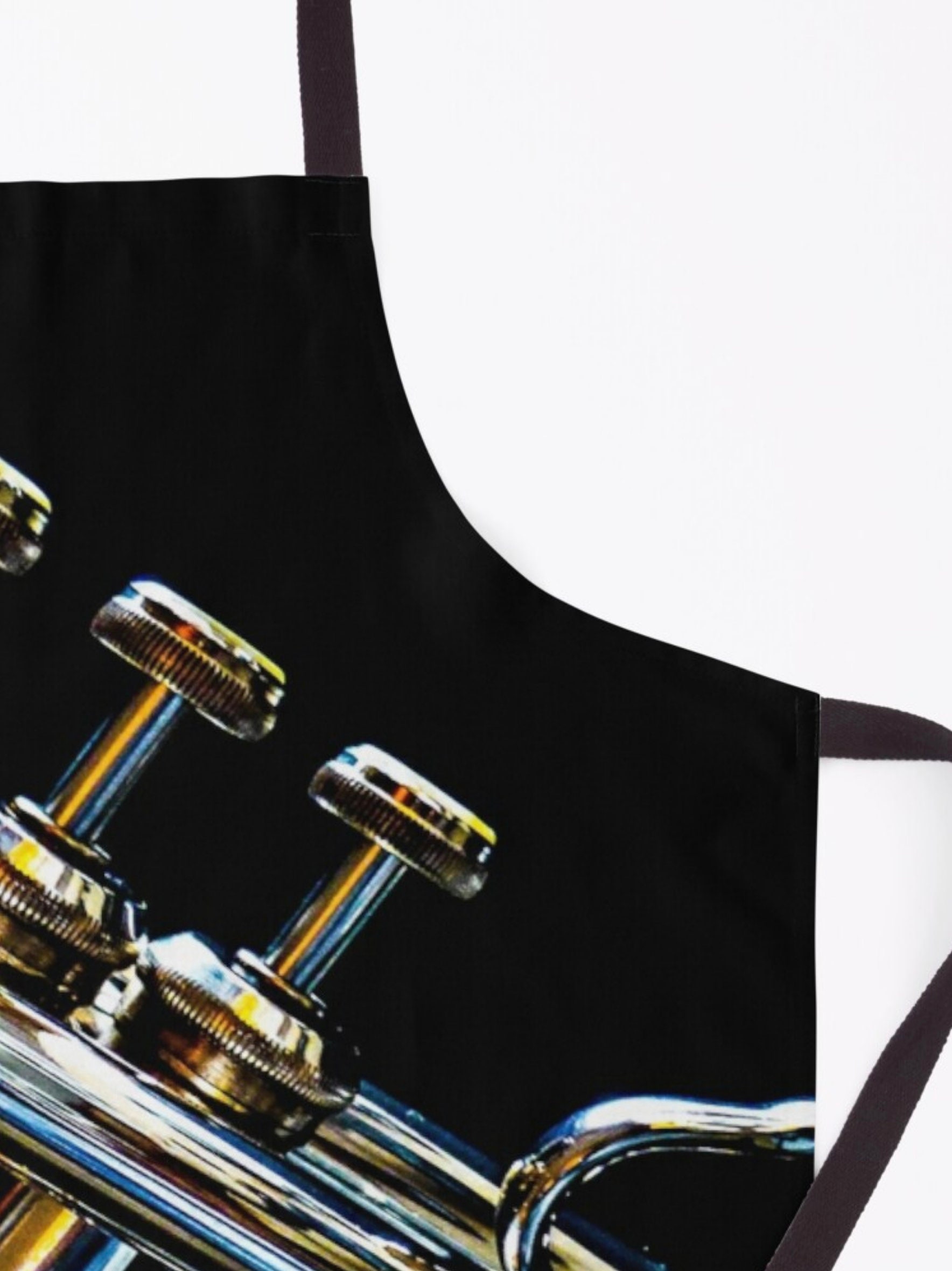 Stylish Trumpet Apron, Music Gift for Horn Player, Shiny Metal Silver ...