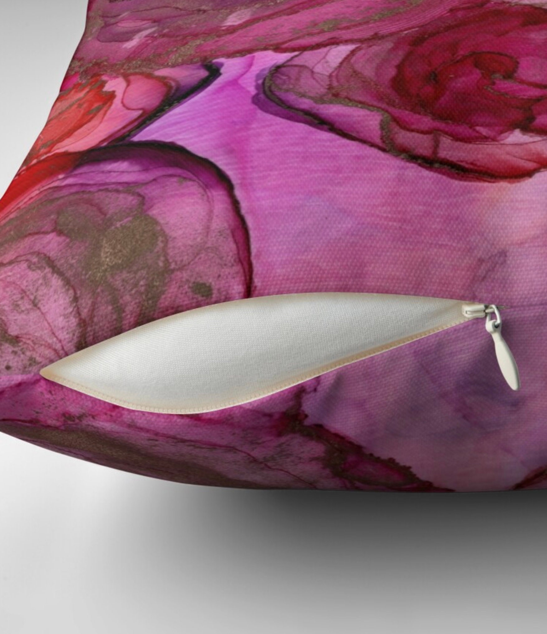 Fuchsia Rose Pillow, Violet Floral Throw Pillow, Red Boudoir Pillow ...