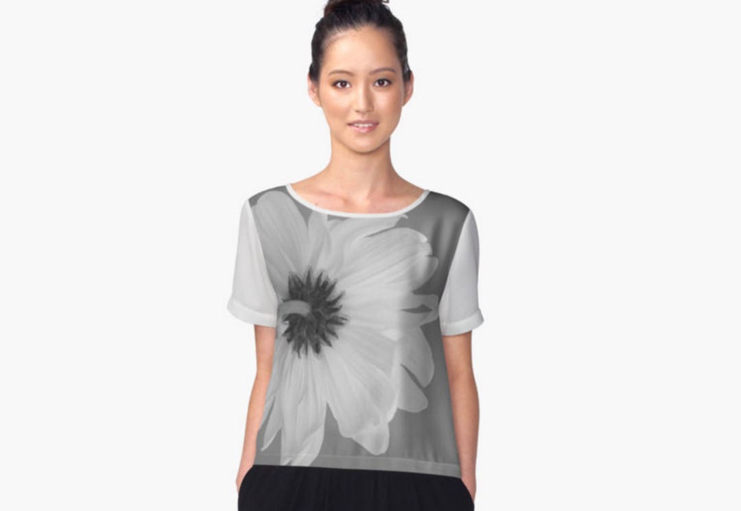 Daisy Tank Top, Short Sleeve Chiffon Top, Women's Fashion Top, White ...