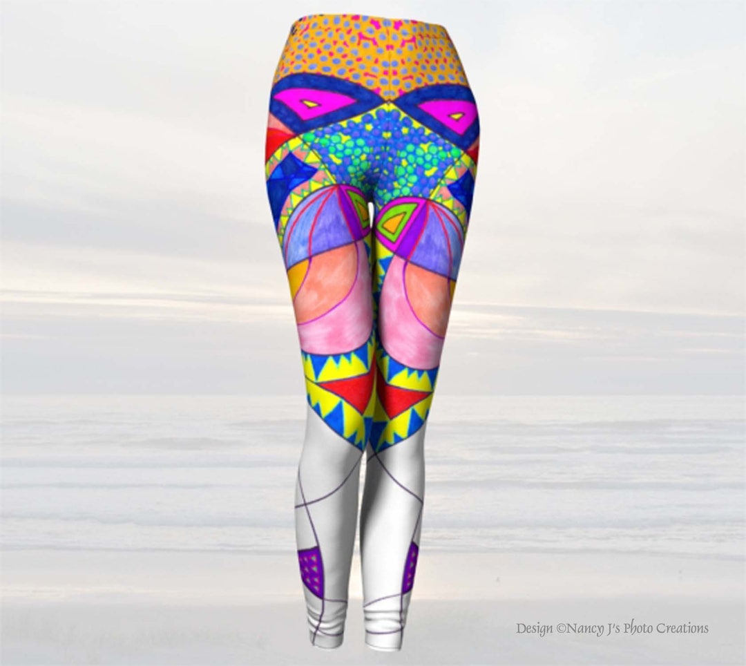 Bright Leggings Colorful Leggings Abstract Leggings, Wearable Art ...