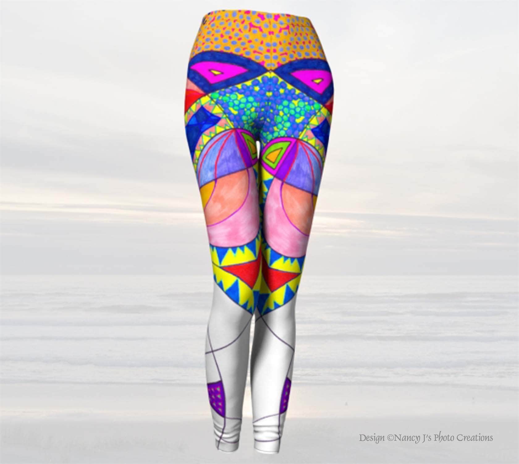 Bright Leggings Colorful Leggings Abstract Leggings, Wearable Art ...