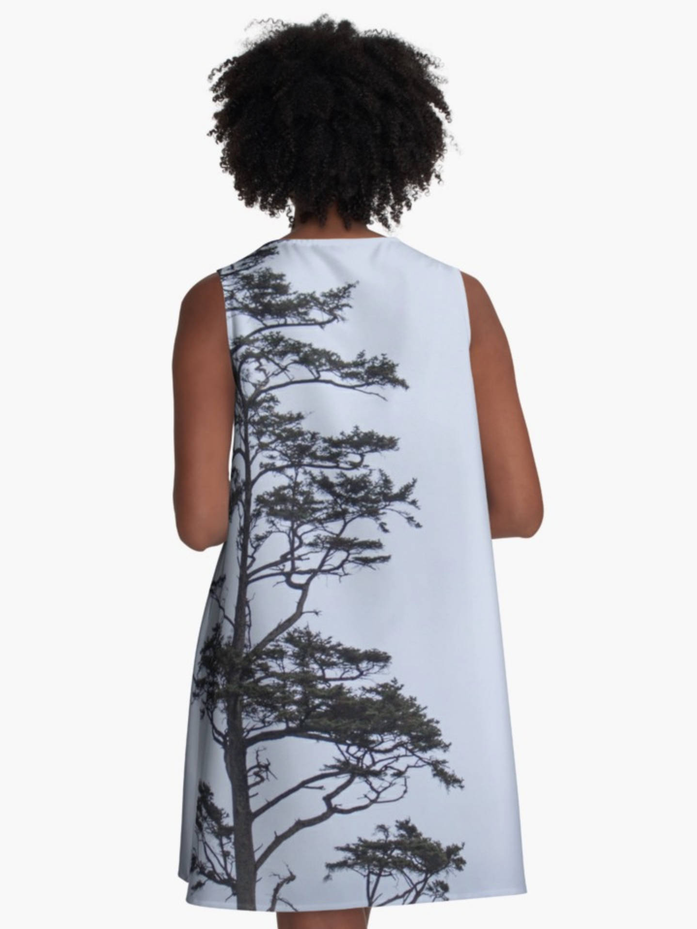 Unique Dress Nature Print Pale Blue A-line Dress Novelty Dress, Tree ...