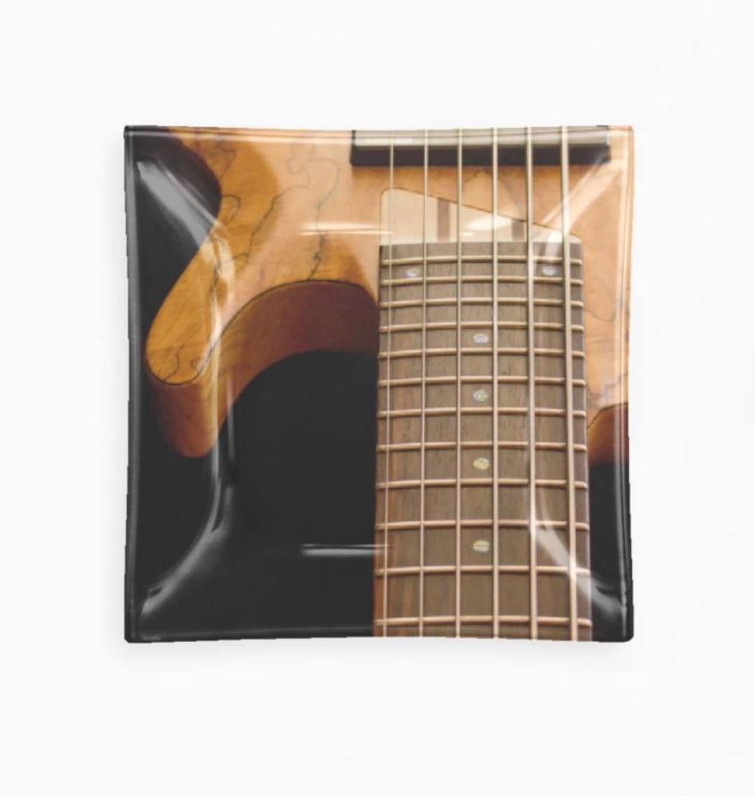 6-string Electric Bass Guitar Plate ~ Music Art Glass Tableware ...