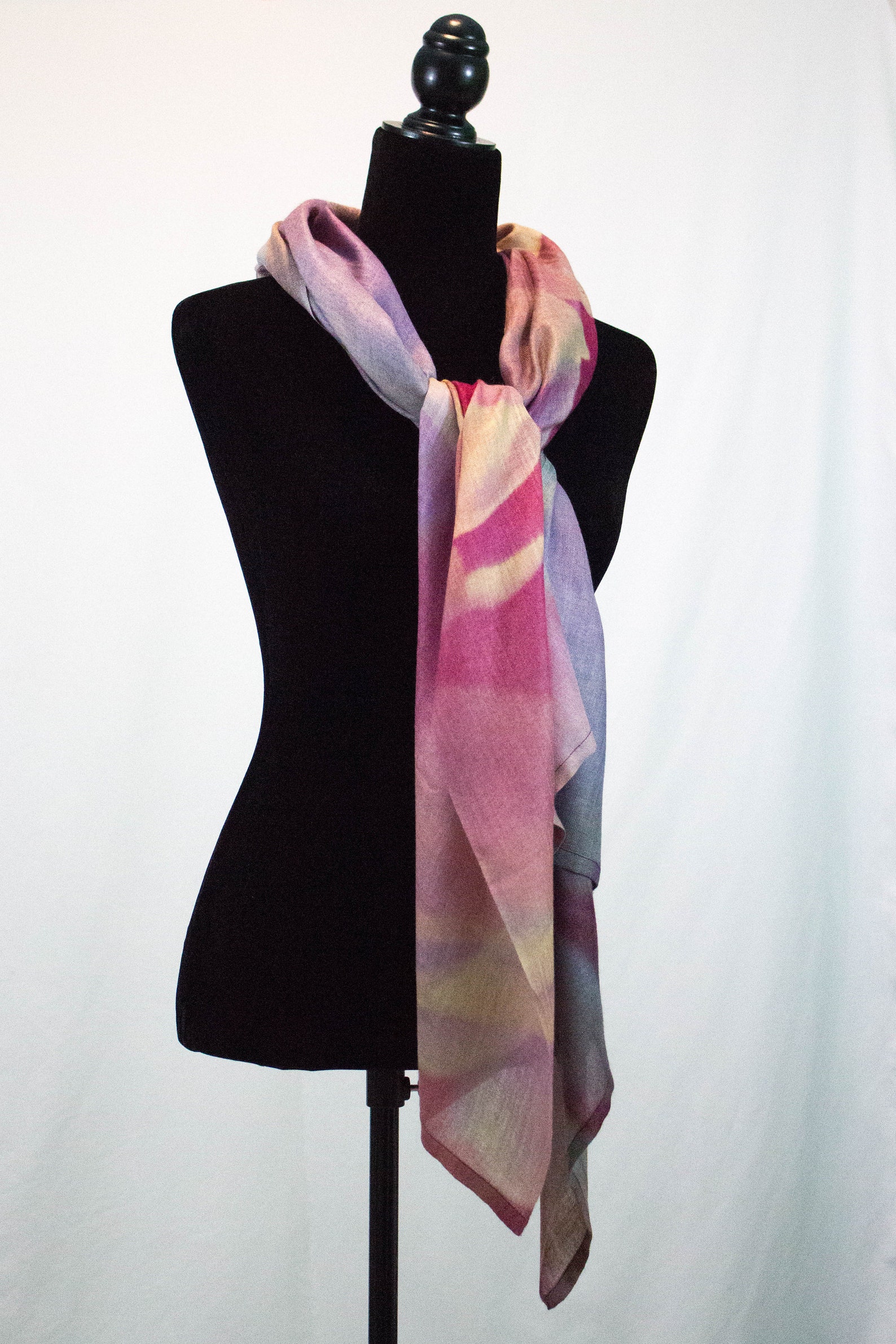 Pink Peony Passion Blue-gray Silk Scarf Cashmere Scarf Pink - Etsy