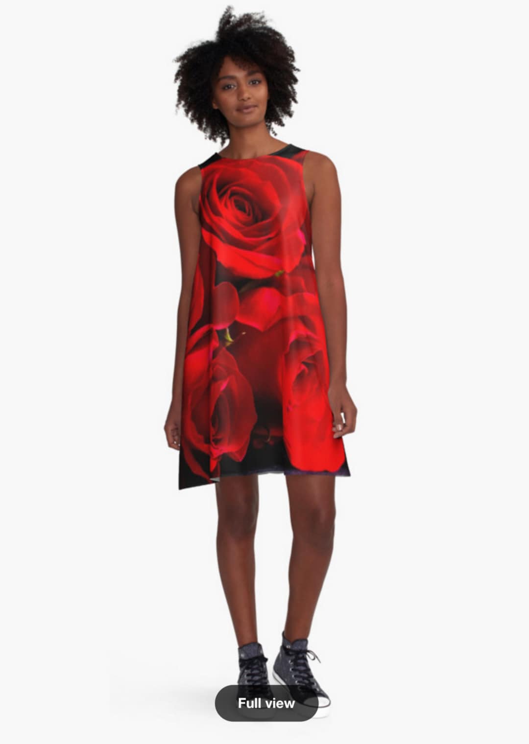 Red Roses Dress ~ Sexy Red Dress, Date Night Dress, Floral Print, Dark ...