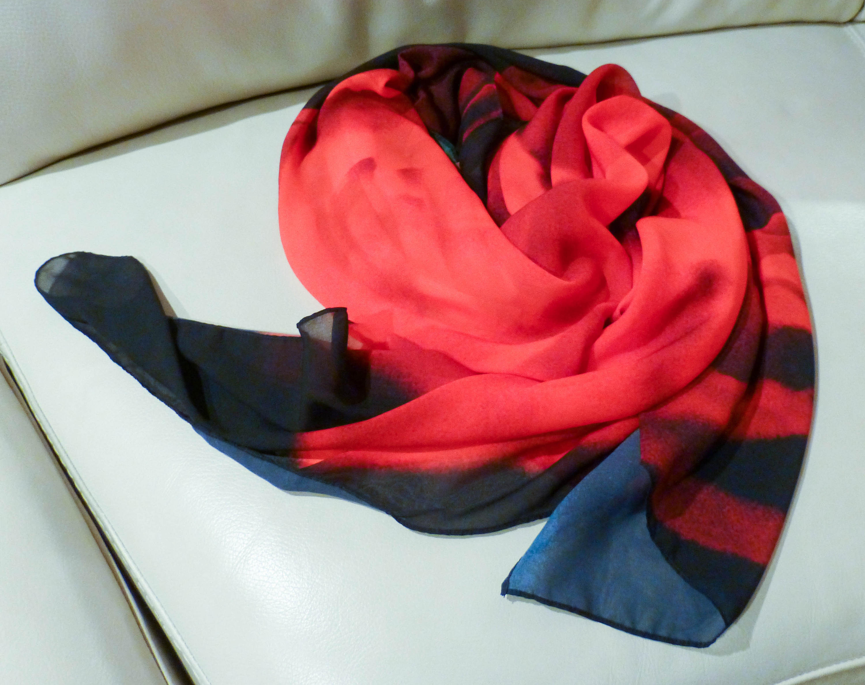 Blood Red Rose Scarf ~ Black and Red Floral Scarf ~ Flower Scarf ...