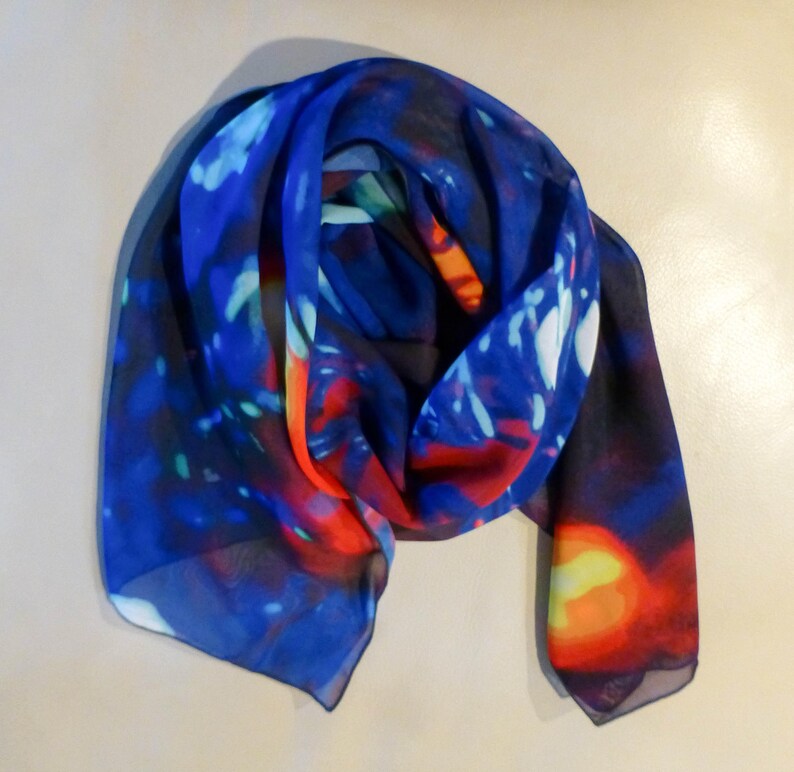 Long Scarf Gift for Her Vibrant Royal Blue Scarf Red - Etsy