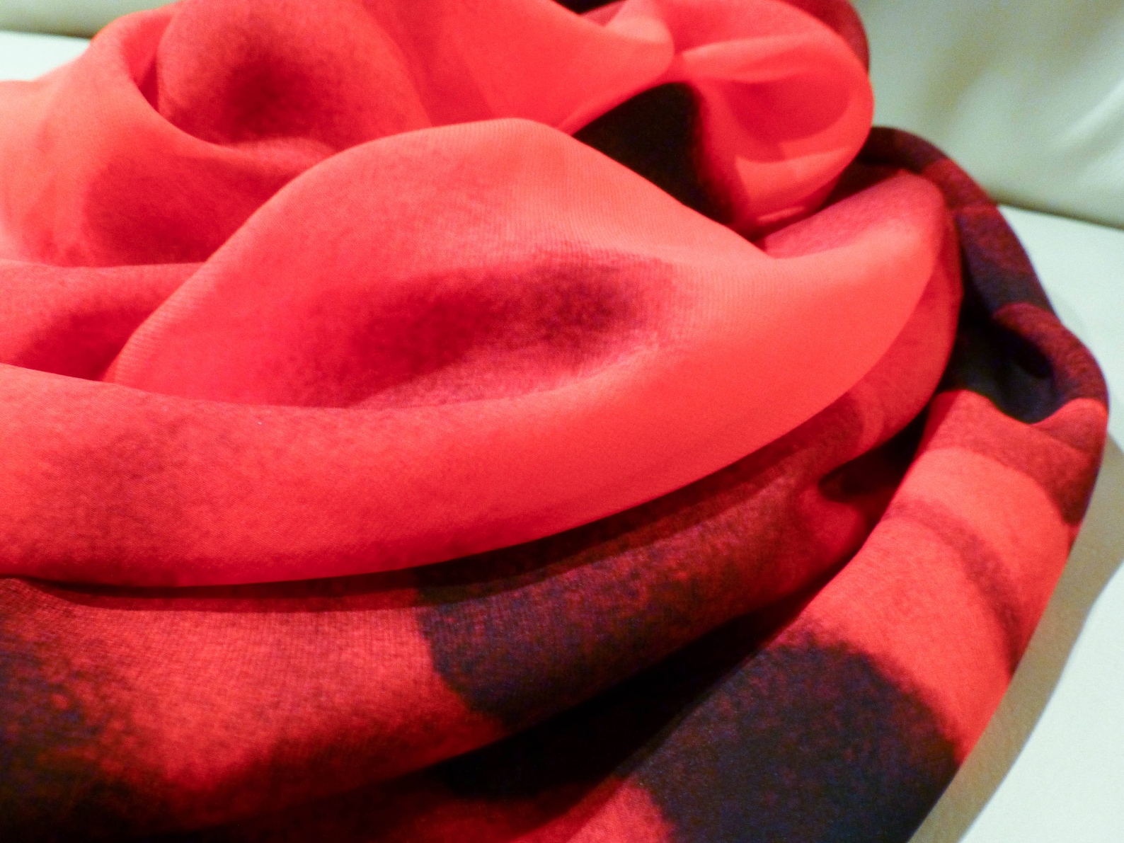 Blood Red Rose Scarf ~ Black and Red Floral Scarf ~ Flower Scarf ...