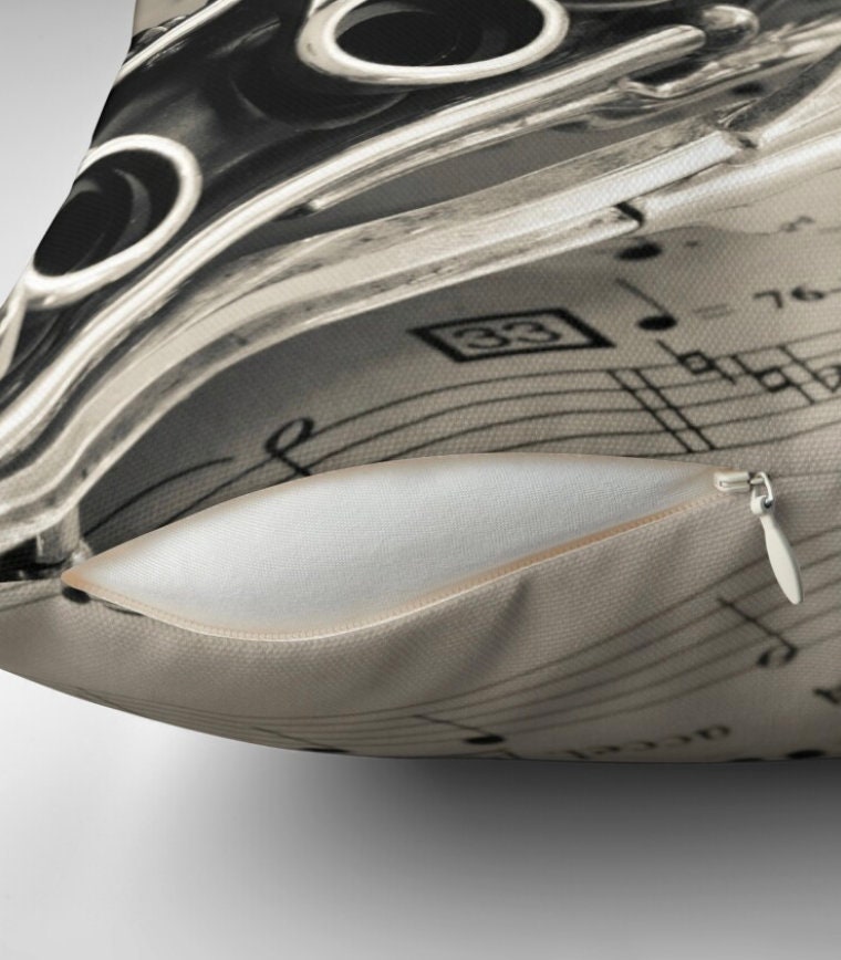 Clarinet Pillow Cover ~ Black and White Pillow ~ Gift for Musician ...