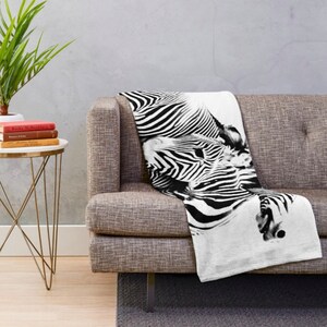 Zebra Blanket, Bedroom Decor, Black and White Blanket, Sofa Throw ...