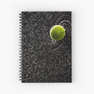 Tennis Gift ~ Tennis Notebook ~ Summer Sports Gift ~ Black Spiral ...