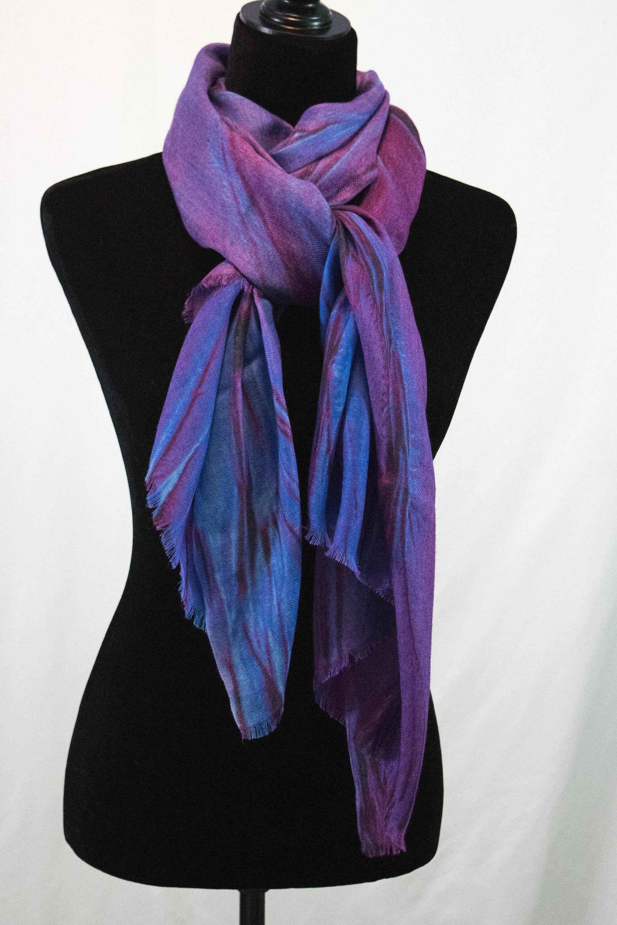 Cashmere Scarf Royal Blue Scarf Silk Scarf, Purple Scarf, Wearable Art ...