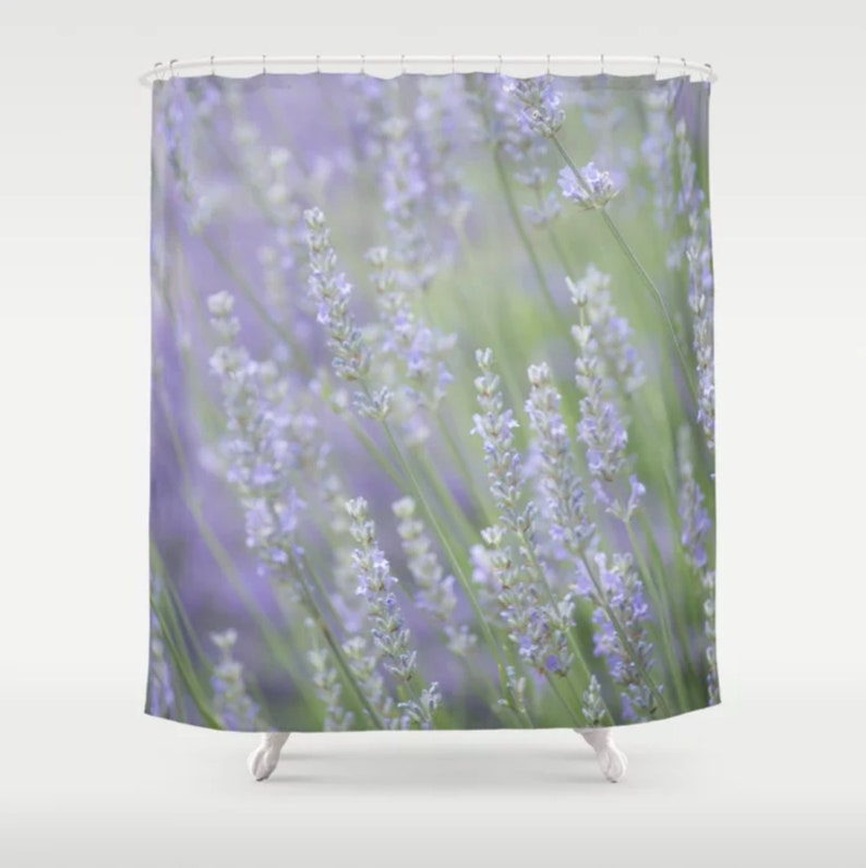 Lavender Shower Curtain Dreamy Floral Bath Decor Purple Shower Curtain ...