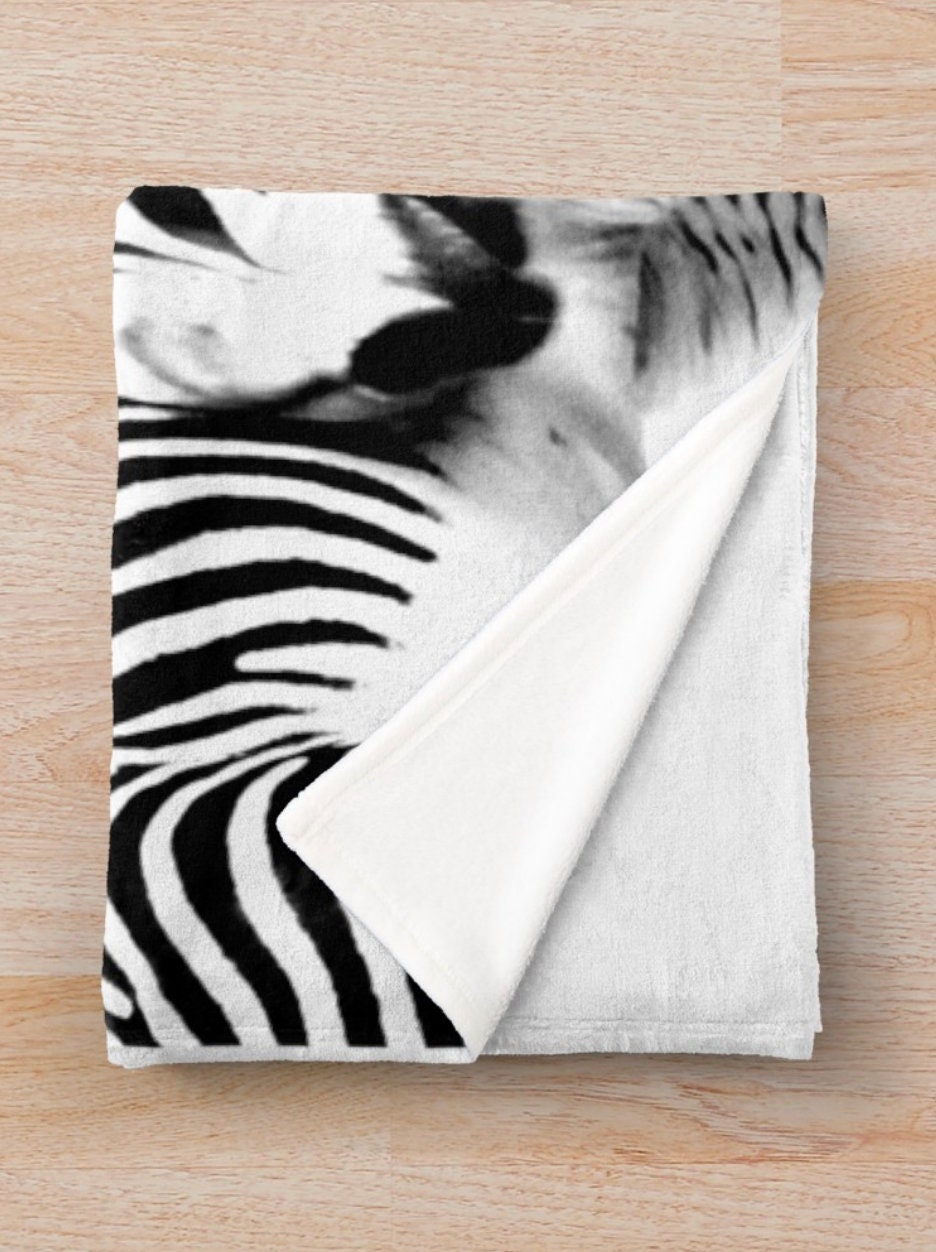 Zebra Blanket, Bedroom Decor, Black and White Blanket, Sofa Throw ...