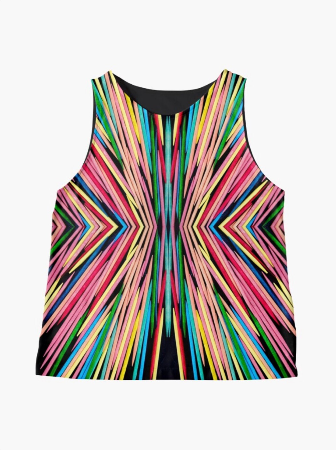 Funky Tank Colorful Chiffon Top Graphic Design Modern Blouse ...