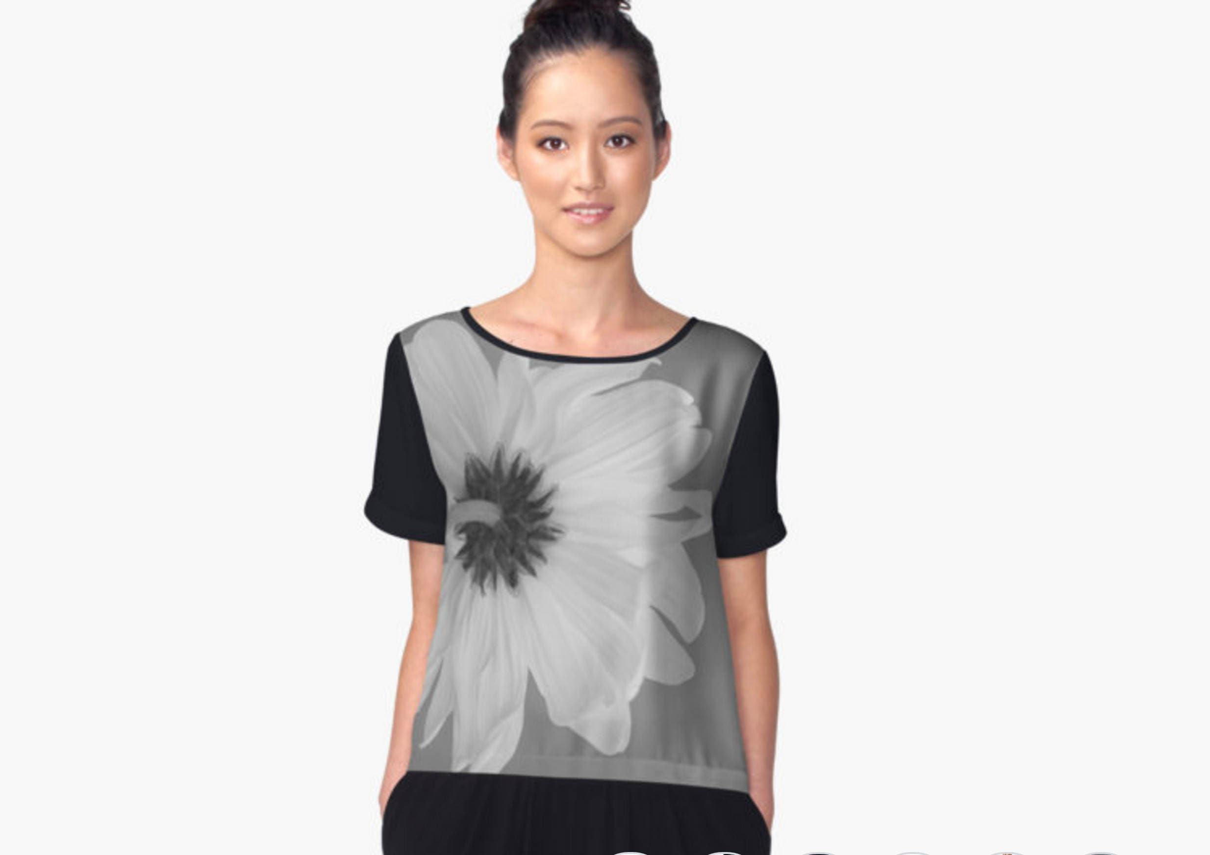 Daisy Tank Top, Short Sleeve Chiffon Top, Women's Fashion Top, White ...