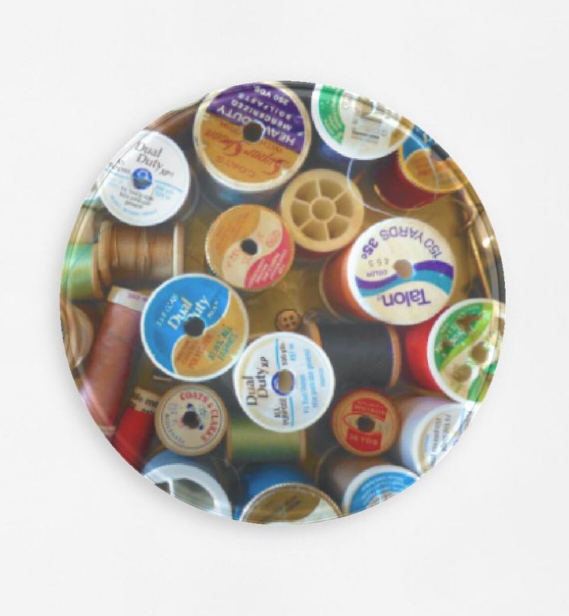 Spools Decorative Dish Round Glass Plate Gift for Crafter - Etsy