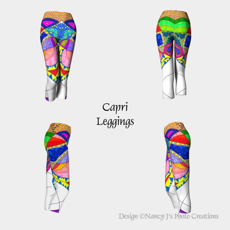 Bright Leggings Colorful Leggings Abstract Leggings, Wearable Art ...