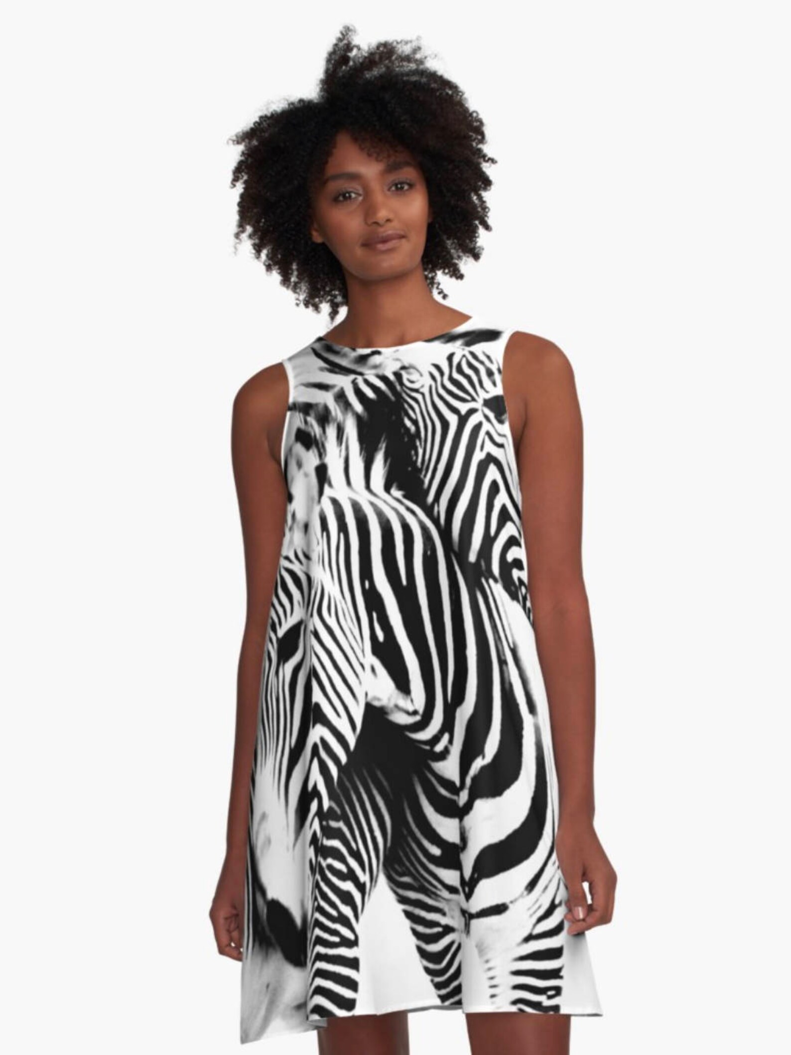 Zebra A Line Dress Black and White Dress Zebra Print Dress - Etsy