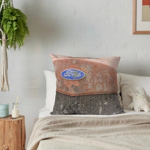 Rustic Pillow Cover Antique Ford Pillow Rusty Truck Pillow | Etsy