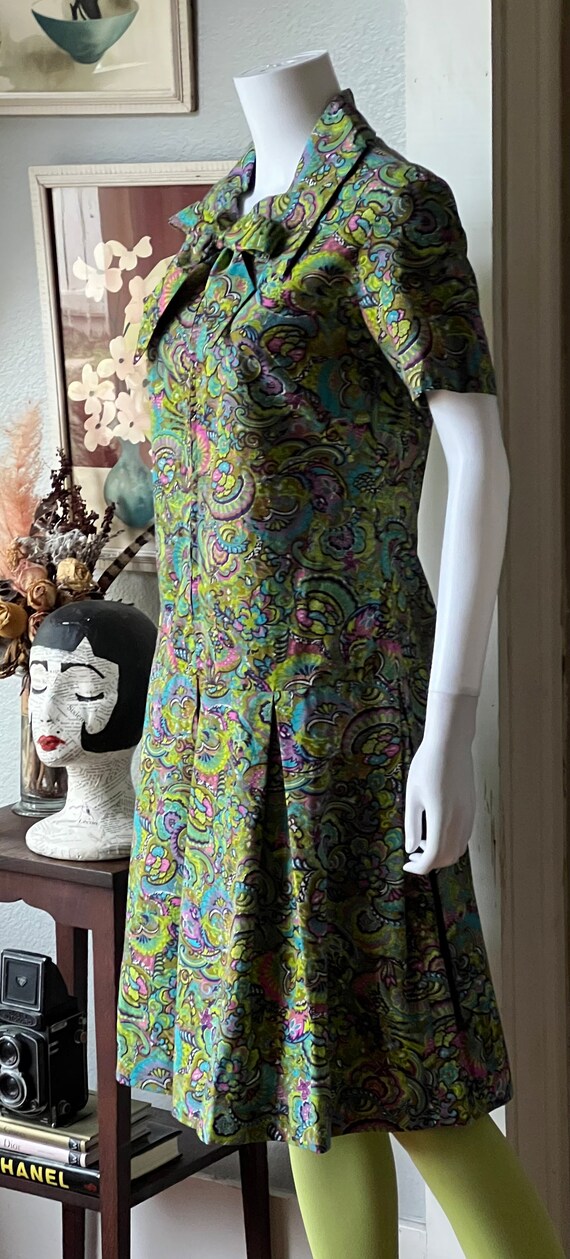 1960’s Vintage Kay Whitney psychedelic paisley drop … - Gem