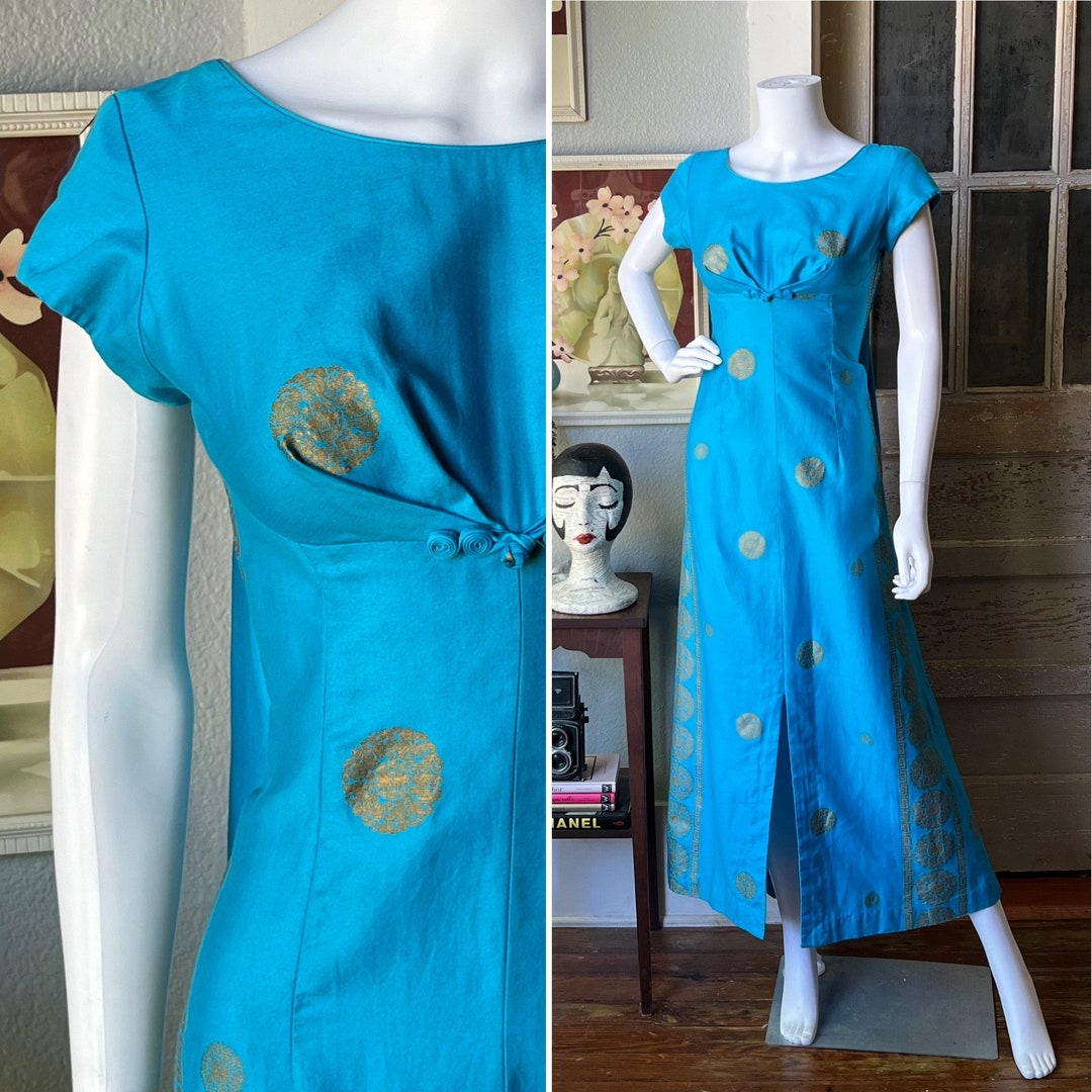 1960’s Vintage Watteau Back Dress - Etsy