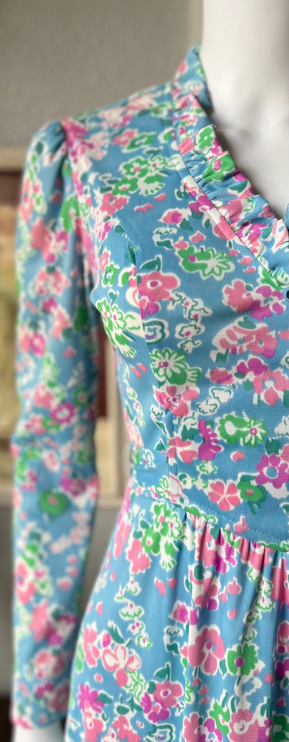 1970’s Vintage Patricia Fair Floral Tie Back Mini Dre… - Gem