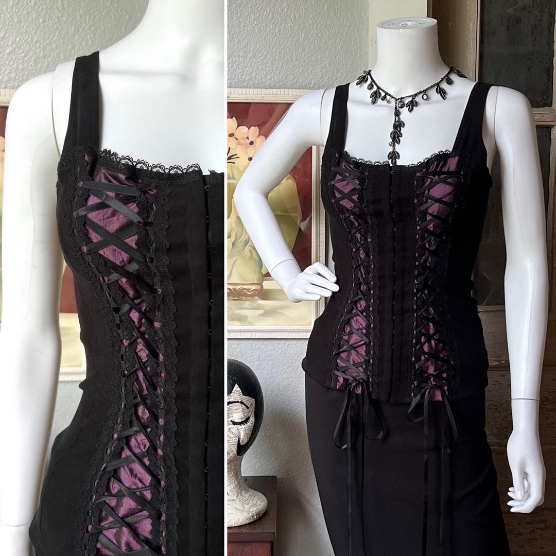 1990’s Vintage Morbid Threads Corset Top - Etsy