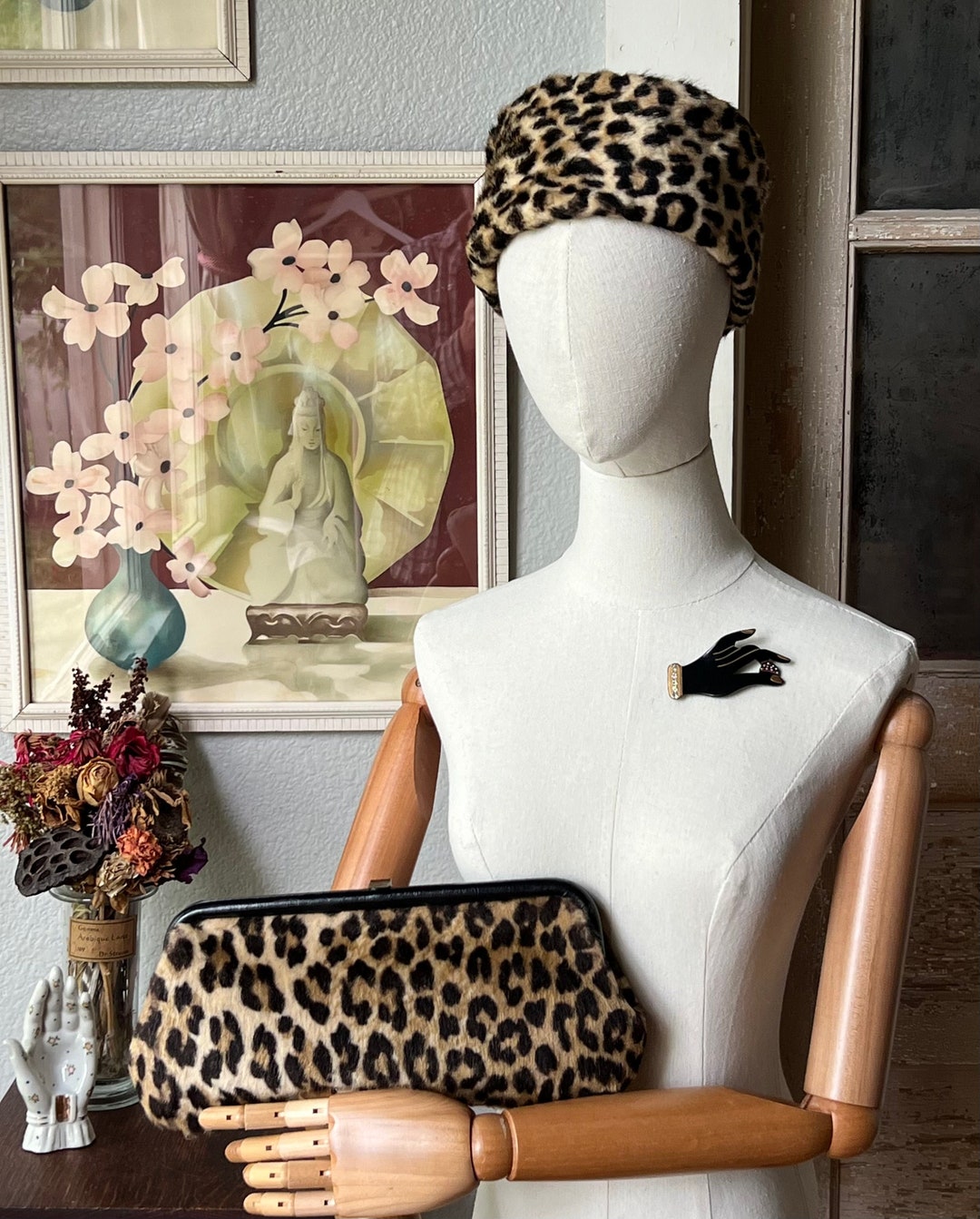 1960s Vintage Faux Leopard Pillbox Hat and Clutch - Etsy
